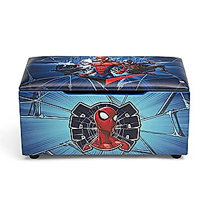 Delta Children Spider-Man Upholstered Toy Storage Bench for Kids | Perfect for Bedrooms and Playrooms