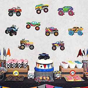 Haooryx 45 Sheet Make Your Own Monster Truck Stickers Truck Make-a-Face Holographic Sticker Car DIY Shiny Stickers Games for Kid Fun Craft Project Monster Truck Themed Birthday Party School Supplies