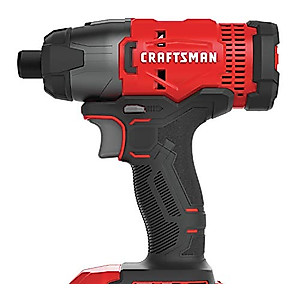 CRAFTSMAN 20V MAX Impact Driver Kit, 1 Battery, 1/4-Inch (CMCF800C1) , Red