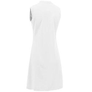BGOWATU Women's Golf Tennis Dress Sleeveless Polo Dress Lightweight Sports Activewear Dress Zip Up White S