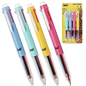 Mr. Pen- Multicolor Pens, Multicolor 5 in 1 Ballpoint Pens, 4 Pack, Multicolor Pen in One, Colored Pen, Multi Colored Pens, Multi Pen, Nursing Pens, Color Changing Pens, Multicolored Pens, Fun Pens