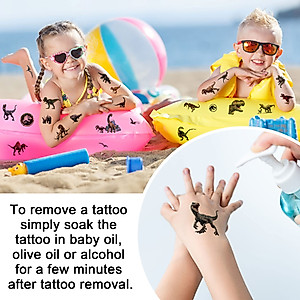 97 Pcs Dinosaur Temporary Tattoos Stickers, Cute Forest Dinosaur Waterproof Tattoo Stickers Theme Party Supplies Decoration Birthday Party Favors Kids Boys Girls Gifts