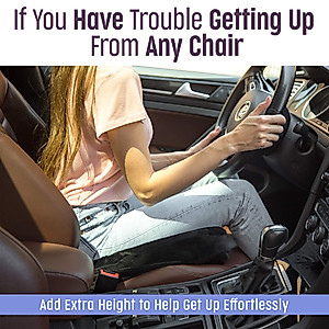 Aeris Memory Foam Seat Cushion for Office Chairs - Car Seat Cushion for Sciatica Pain - Carry Handle - Washable Cover-For Sitting Long Hours & Driving-Perfect for Truck Seats,Wheelchairs,Tailbone Pain