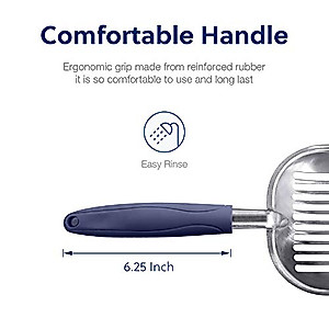 WePet Cat Litter Scoop, Aluminum Alloy Sifter, Kitty Metal Scooper, Deep Shovel, Long Handle, Poop Sifting, Kitten Pooper Lifter, Durable, Heavy Duty, for Litter box