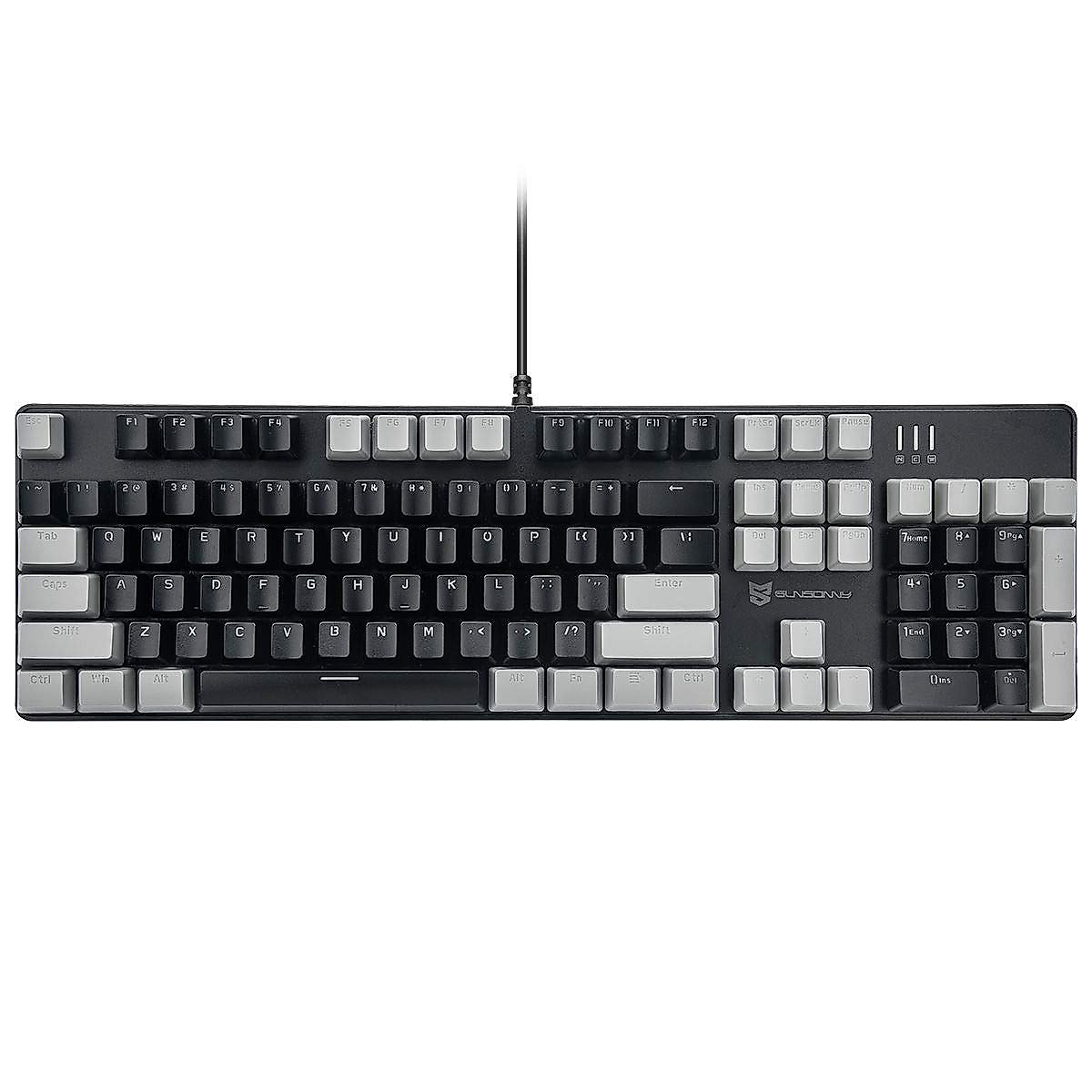 Mechanical Keyboard Gaming Keyboard | Black Switch, Black Grey Color & White Backlit Keyboard | 104 Keys US Layout | Wired Gaming Keyboard | Hot Swappable Mechanical Keyboard, PC Gaming Keyboard
