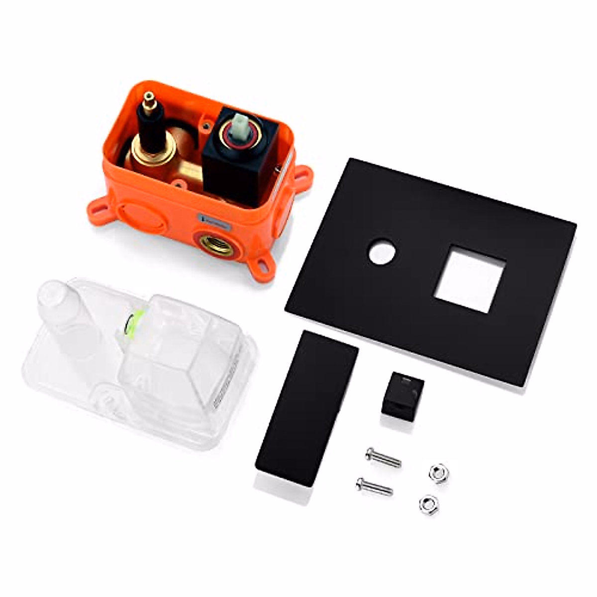 HEGII Shower System Combo Set,15 Inch Wall Mounted Shower Arm,10 inch Rainfall Shower Head System Shower Faucet Rough-in Valve Body and Trim Included,Matte Black