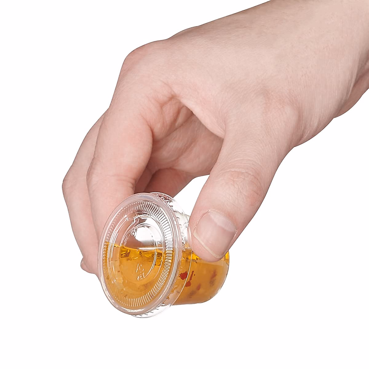 Comfy Package [200 Sets - 1 oz.] Plastic Disposable Portion Cups with Lids, Souffle Cups, Jello Cups