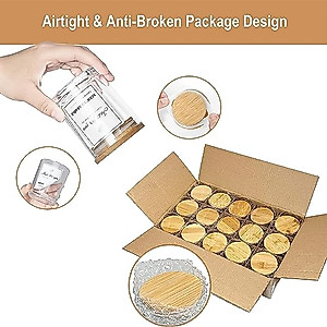 CONNOO 15 Pack 7 OZ Clear Candle Jars with Bamboo Lids for Making Candles, Thick Glass Candle Jars Empty Jars in Bulk with lids - Dishwasher Safe