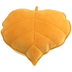 LICHENHAO Leaf Pillow Decorative Throw Pillow Floor Pillow Reading Pillow Sofa Bed Pillow (19.6 in, Yellow)