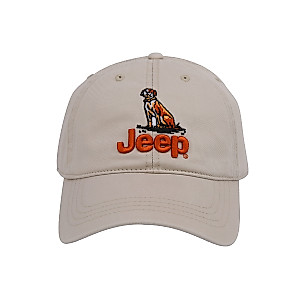 Jeep Vintage Dog Logo Garment Washed Hat Classic Design DSC Original | Cool Stuff (Stone)