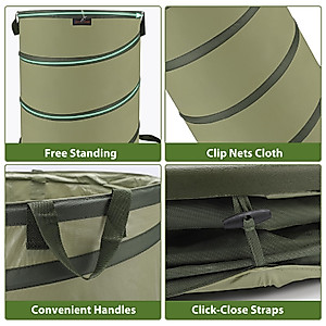 YUDI & GARDEN Hard Bottom 45 Gallon-Collapsible Garden Bag,Collapsible Trash Can,Pop Up Trash Can for Camping,Pop Up Garbage Can,Pop Up Leaf Barrel,Reusable Yard Waste Bags for Patio,Leaf,Lawn,Camp