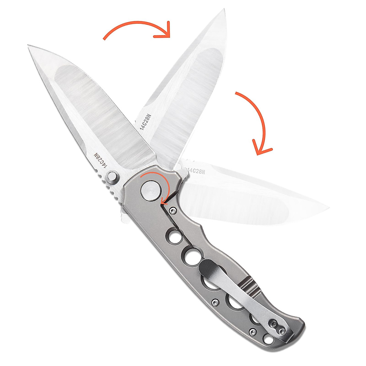 Monikala Pocket Knives & Folding Knives, 3.4" Titanium Pocket Knife Set, Liner Lock Pocket Knife, 14C28N Blade, Superior Pocket Knife for Women Man, Folding Pocket Knife for Chritmas Gift