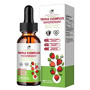 Liquid Magnesium Glycinate 500mg - Triple Complex Magnesium with Glycinate,Malate,Taurate,Chelated Magnesium for Sleep,Cramps,Cardiovascular,Blood Pressure SupportF