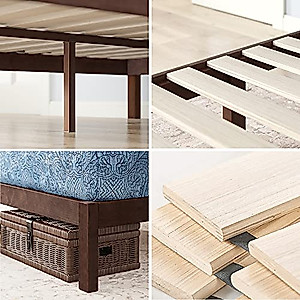 Zinus Adrian Wood Rustic Style Platform Bed with Headboard / No Box Spring Needed / Wood Slat Support, Full,OLB-SWPBHR-12F,Brown