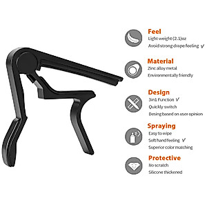 Guitar Capo, 6-String Guitar Capo for Acoustic and Electric Guitars,Ukulele,Mandolin,Banjo