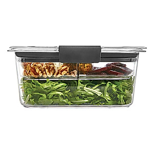 Rubbermaid Brilliance Food Storage Salad Container, Medium Deep, 4.7 Cup, Clear