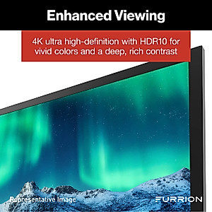 Furrion Aurora 55-Inch Full-Shade 4K LED Outdoor Smart TV - Weatherproof Outdoor Television w/ HDR10, Anti-Glare, 400-Nit LED Screen, Impact-Resistant Screen, External Antenna for Shaded Outdoor Areas