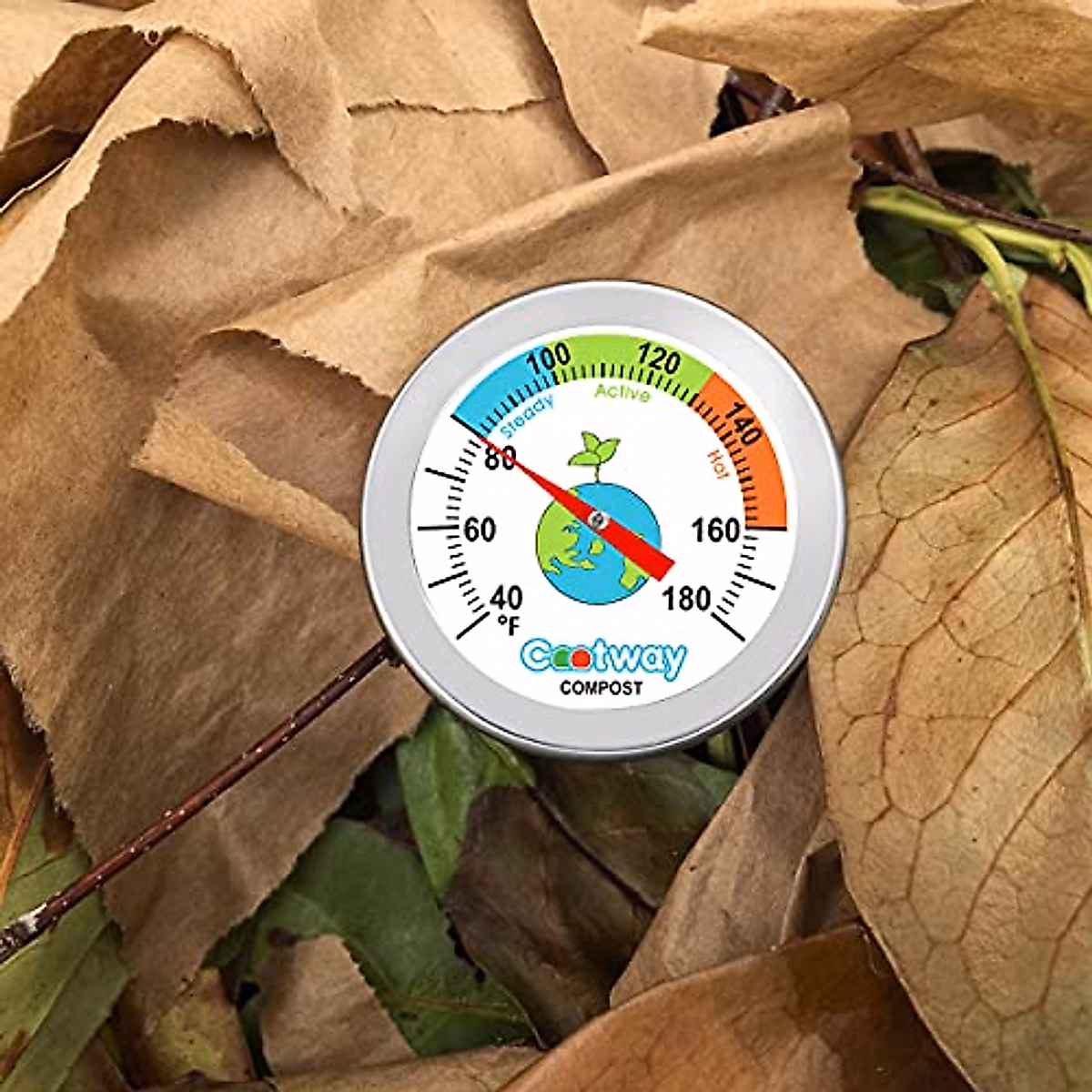 Rukars Compost Thermometer, 20 Inch Stem Backyard Compost Thermometer ...