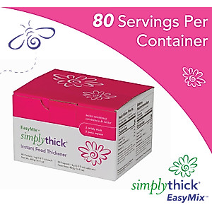 SimplyThick EasyMix | 80 Count of 6g Individual Packets | Gel Thickener for those with Dysphagia & Swallowing Disorders | Creates An IDDSI Level 2 – Mildly Thick (Nectar Consistency)