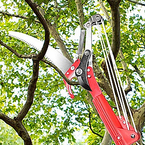 Hilitand Tree Trimmer,4 Wheels Sharp Garden Pruning Shear Tree Trimmer Clipper Trimming Tool,(Rod not Included),Safe and Durable