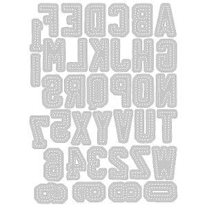 Sizzix Thinlits Die Set 37PK - Alphanumeric Varsity by Tim Holtz, 665437