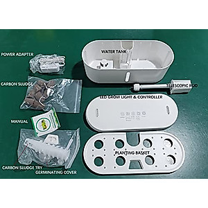 DEAR CARBON Hydroponics Growing System 8 Pots, Indoor Garden with LED Grow Light, Upgrated Lens, Plants Germination Kit, Adjustable Height to 22"