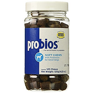 Probios Soft Dog Chews for Small Dogs - 120 Count, 120gm - Probiotics for Dogs - Prebiotic for Dogs - Gut Health for Dogs -Chicken Liver Flavor
