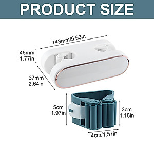 Jaeskeclip 8 Pcs Mop Broom Holder Set, Broom Holder Wall Mount Mop Rack, Mop Broom Organizer, Broom Organizer Wall Mount Traceless Adhesive, for Home, Kitchen, Garage Storage Systems