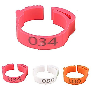 Haokaini 100 Pcs Poultry Leg Rings Chicken Identification Leg Bands Rings Foot Ring Bands Bird Clip Poultry Leg Bands for Pigeon Chicks Bantam Chicken