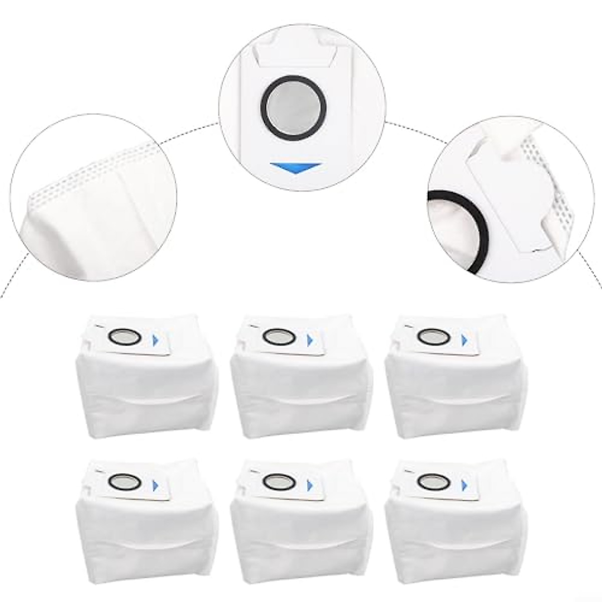6PCS Dust Bags For ECOVACS For DEEBOT DDB030025 X2 Omni Robot Vacuum Cleaner, Vacuum & Dust Collector Bags Accessories