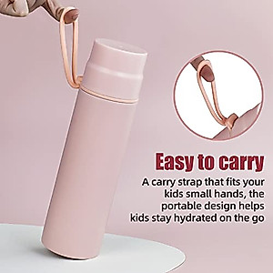 Thermos with Cup Stainless Steel Coffee Thermos - SUPKIT Vacuum Insulated Cup Keep Hot & Cold for Hours, Perfect for Biking, Camping, Office, Car or Outdoor Travel (17oz, Pink)