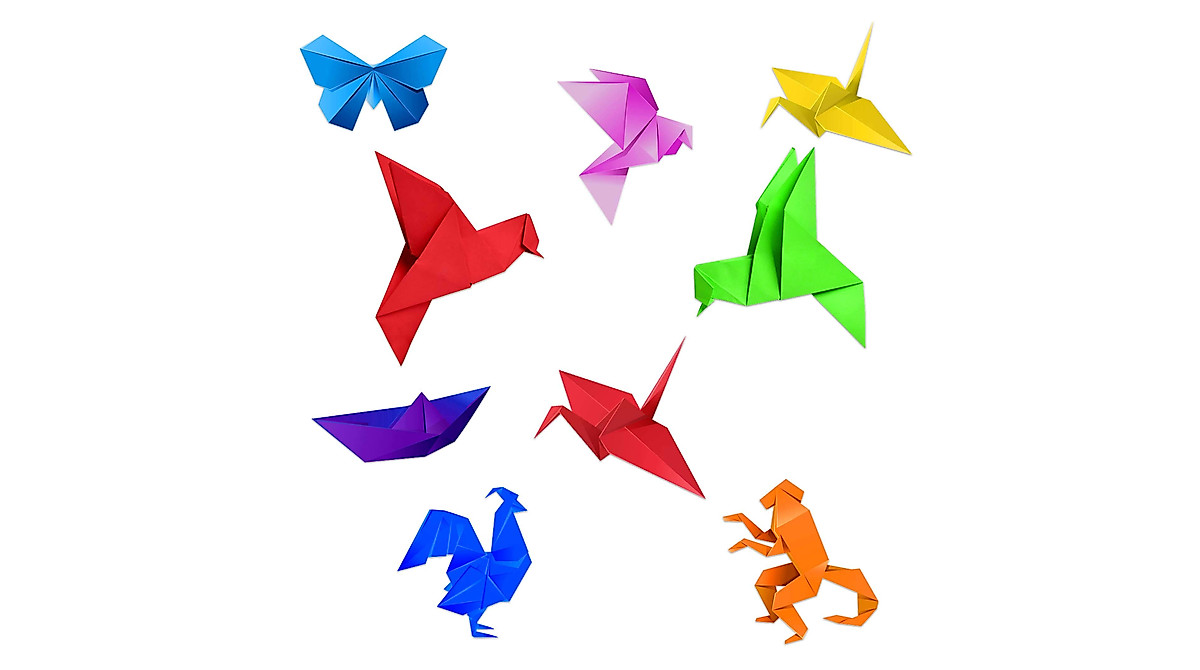 Deskomo Origami Paper Pack - 180 Sheets of Vibrant Double-Sided Craft Paper