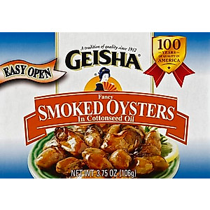 Geisha Fancy Smoked Oysters In Cottonseed Oil, 3.75 oz