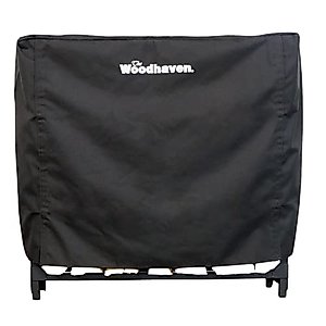 Woodhaven 5 Foot Waterproof Full Cover - Covers 1/4 Cord Plus Woodhaven Outdoor Firewood Rack - Reinforced Vinyl With Velcro Straps - Keeps Logs Dry (Black)