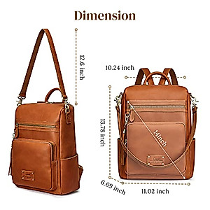 S-ZONE Genuine Leather Women Backpack Purse Vintage Fashion Shoulder Bag Travel Schoolbag Daypack with Tassel Luggage Sleeve