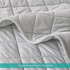 Toddler Blanket for Daycare, Baby Crib Nap Blankets Comforter, Quilted Kids Cot Bed Blanket 39"x47", Soft Throw Blanket for Kids, Lightweight Grey Swaddle Blanket Boys & Girls