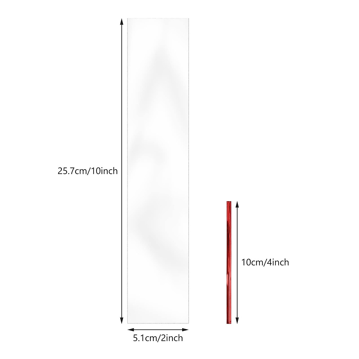 100PCS Cellophane Bags 2x10 inches, Clear Treat Bags with 4’’ Twist Ties, Plastic Cello Bags - 1.4 mils Thick OPP Rice Crispy Bags for Gift Goodie Favor Candy Cake Pop Birthday Party Cookies (2’’ x 10’’)