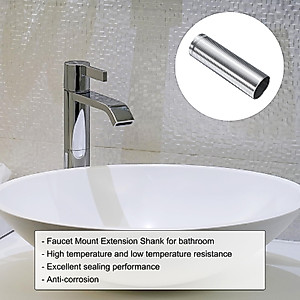 uxcell 4" Faucet Mount Extension Shank, Stainless Steel Threaded Pipe Lengthen Mounting Shank, Lengthen Fixed High Foot with PTFE Tape