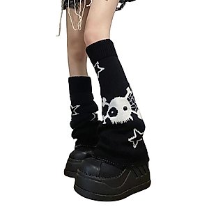 Y2k Leg Warmers for Women Two Side Wear Leg Warmers Girls Kawaii Knitted Leg Warmer Gothic Harajuku Cute Leg Warmer
