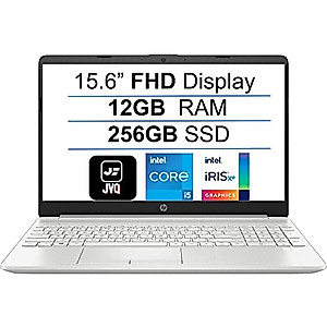 HP Newest 15.6" FHD 1080P IPS Display Laptop Computer, 11th Gen Intel Quad-Core i5-1135G7(Up to 4.2GHz), 12GB RAM, 256GB PCIe SSD, Webcam, Bluetooth, Wi-Fi, HDMI, Windows 11, Silver