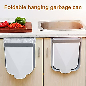 Rumtut Hanging Kitchen Cabinet Door Lid Trash Can, Gallon Small Trash Can, Hanging or Standing Plastic Compost Bin for Cabinets/Bedroom/Office/Camping
