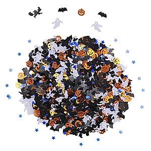 Ucity Halloween Party Confetti Glitter Pumpkins Bats Witches Ghost Star Metallic Sequins Table Scatter for Halloween Table Decorations