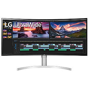 LG 38WN95C-W 38" UltraWide QHD+ IPS Curved Monitor, NVIDIA G-SYNC Compatible Bundle with Deco Gear Mechanical Keyboard Cherry MX Red + Deco Gear Large Extended Pro Gaming Mouse Pad