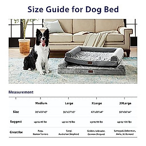 Figopage Orthopedic Dog Beds for Large Dogs - Extra Large Dog Beds for Large Dogs with Washable Removable Cover, Waterproof Comfy Dog Bed Couch with Sides for Medium/Large Dogs