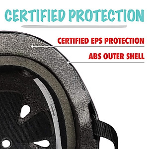 Wipeout Dry Erase Kids Helmet for Bike, Skate, and Scooter, Black, Ages 8+