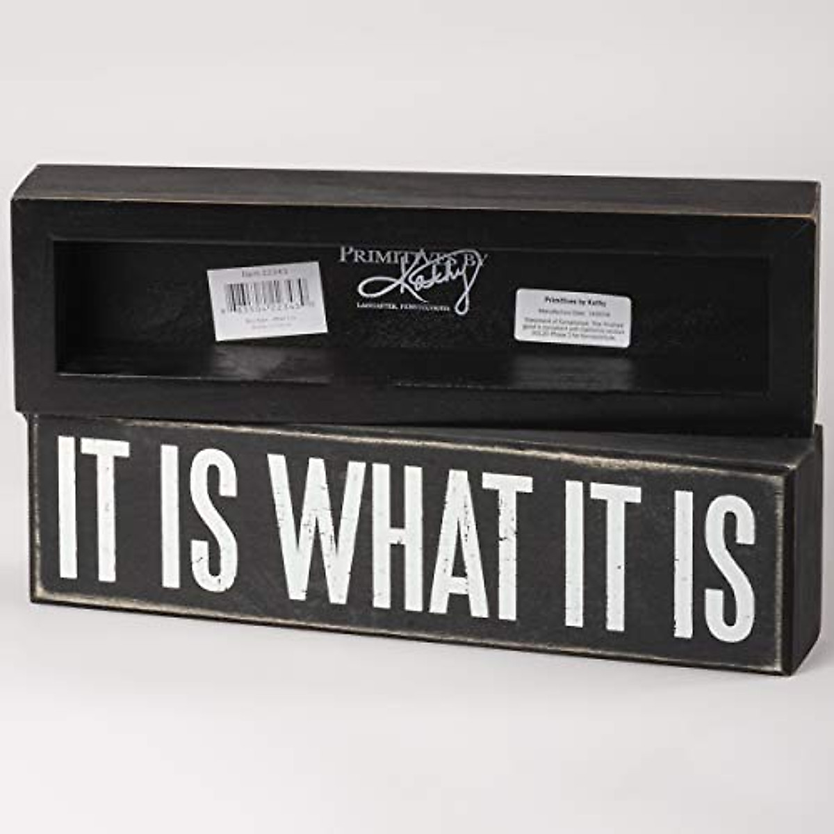 Primitives by Kathy 22343 Box Sign, 10.5" x 3", It Is What It Is
