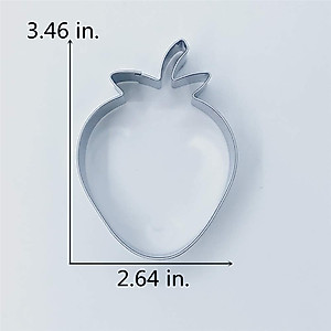 LILIAO Strawberry Cookie Cutter - 2.6 x 3.5 inches - Stainless Steel
