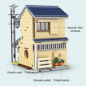 MISINI C66010W Japanese Tea House Building Blocks Set, MOC CaDA Bricks Street View House Building Kit with Lighting Set, Awesome Building Toys Gift for Kids and Adults, New 2023 (1200 pcs)