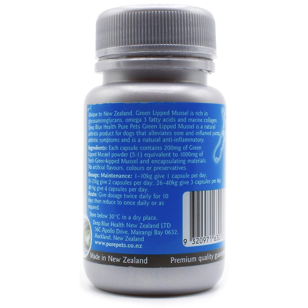 PurePets New Zealand Green Lipped Mussel Capsules for Dogs and Cats - 200mg x 120 Capsules - for Hip & Joint Support - 100% Natural Arthritis Pain Relief - Mobility Supplement Inflammation Management