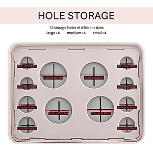 Make-Up Brush Holder,Brush Drying and Storage Box with Lid, Acrylic Makeup Brush Air Drying Rack Holder Cosmetic Brush Organizer, Waterproof Dustproof Container 12 Holes for Different Brush